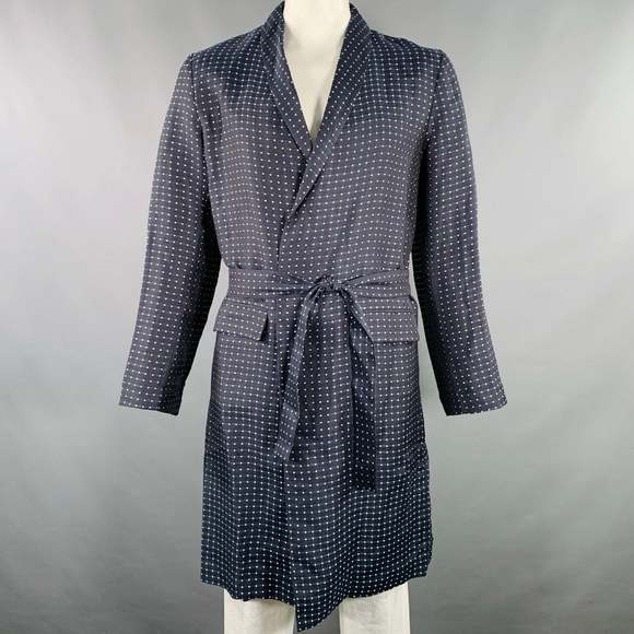 La Perla | Jackets & Coats | La Perla Navy White Dots Linen Silk Shawl ...